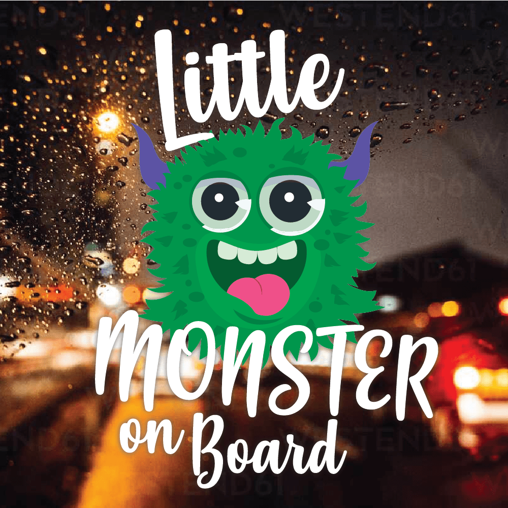 Filthy Dog Decals - Little Monster on Board Green - Sticker